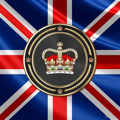 St Edwards Crown British Royal Crown Over U K Flag By Serge Averbukh