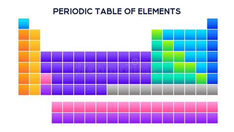 Образовательная таблица элементов с разноцветными значками Иллюстрация вектора иллюстрации