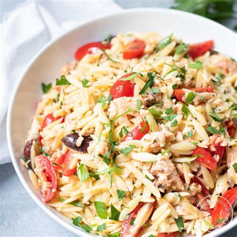 Mediterranean Salmon Orzo Salad Marisa Moore Nutrition