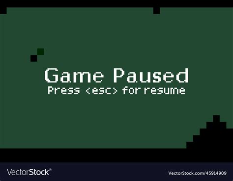 8 Bit Pixel Text Game Pause Menu Background Icon Vector Image