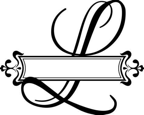 Split Fancy Letter Vinyl Monogram Decal L Clip Art Split Monogram