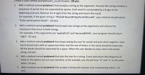 Solved 1 Add A Method Named Problem1 That Accepts A String