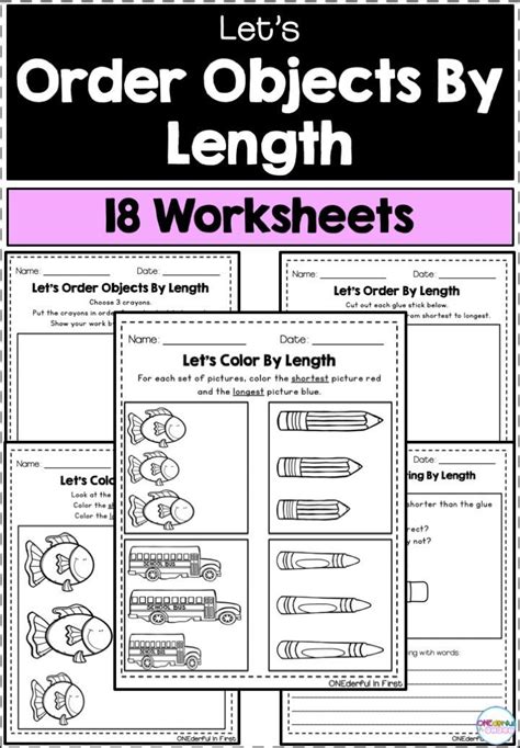 Ordering By Length 18 Worksheets Teacher Resources First Grade