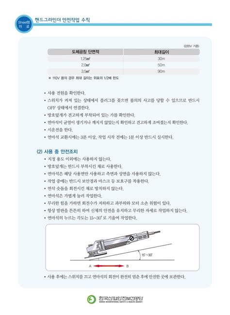핸드그라인더 안전작업 수칙 네이버 블로그