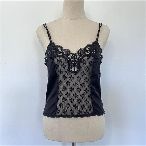 S Vintage Lingerie Lace Slip Top Tag States Depop
