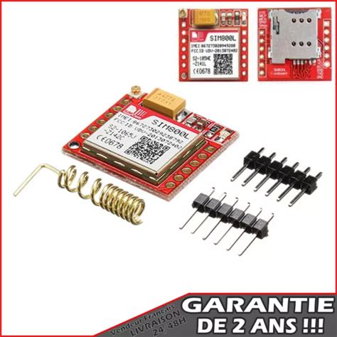 MODULE SIM800L CARTE Sim Gsm Gprs Quadri Bande Antenne Arduino