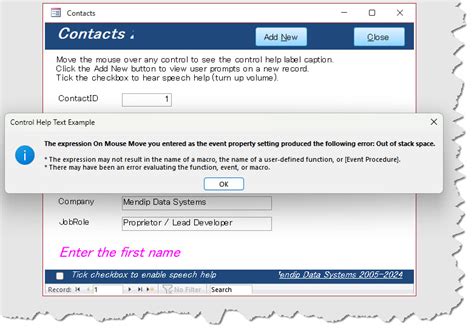 Tooltip With Textbox When Hovering Over Label Access World Forums