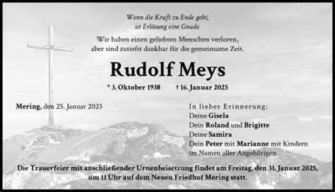 Traueranzeigen Von Rudolf Meys Augsburger Allgemeine Zeitung