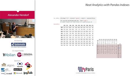 Pyparis 2017 Neat Analytics With Pandas By Alexander Hendorf Youtube