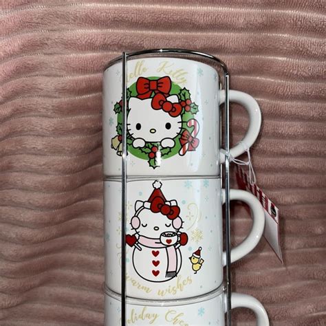Hello Kitty Dining Hello Kitty Christmas Stackable Ceramic Mugs