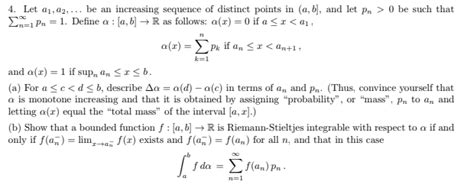 Solved Let Ai A Be An Increasing Sequence Of Distinct Chegg Com