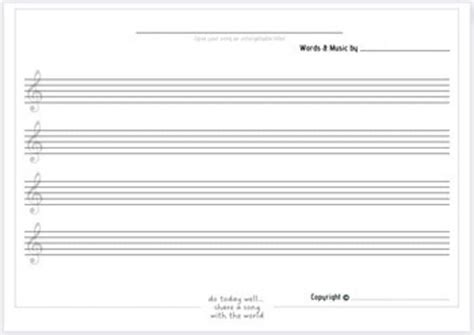 Digital Blank Music Manuscript Paper For Composition Activities By