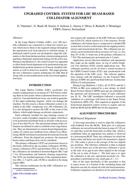 Pdf Upgraded Control System For Lhc Beam Based Collimator Alignment