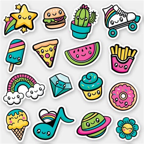Totally Cute Doodles Vinyl Sticker Zazzle Cute Doodles Cute
