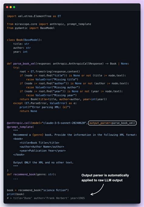 William Bakst On Linkedin Mirascopeai Makes It Easy To Use Output Parsers For All Llms Just