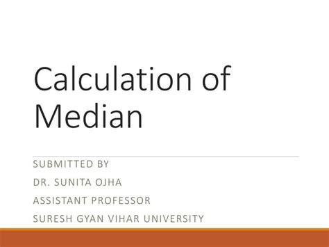 Calculation Of Median Pptx