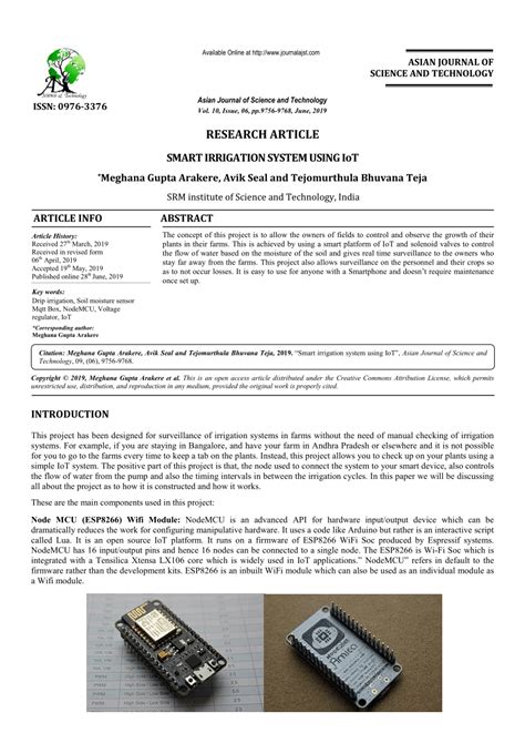 PDF SMART IRRIGATION SYSTEM USING IoT