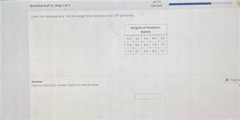 solved question 8 of 12 step 1 of 1 given the following