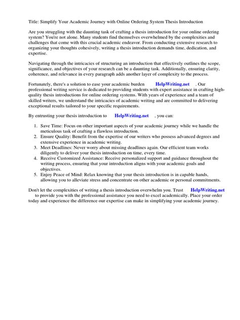 online ordering system thesis introduction pdf internet thesis