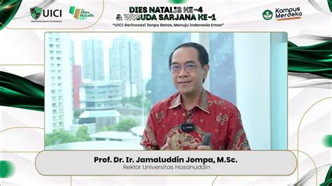 Ucapan Diesnatalisuici4 Prof Dr Ir Jamaluddin Jompa Msc Rektor