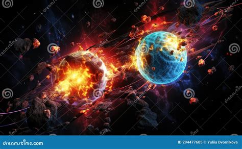 Subatomic Proton Particle Collision Nuclear Fusion Concept Stock Subatomic Proton Particle Collision Nuclear Fusion Concept Stock