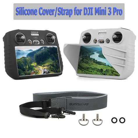 원격 제어 실리콘 커버 보호 케이스 Dji Rc 미니 3 프로 컨트롤러 드론 액세서리 썬 후드 스트랩 티몬