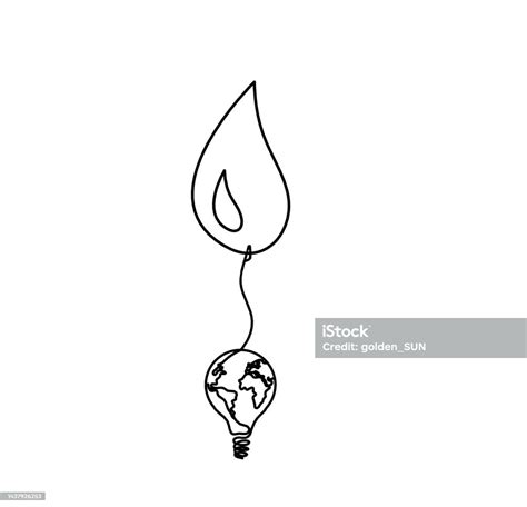 흰색 배경에 선 그리기로 글로브 전구가 있는 추상 드롭 개념에 대한 스톡 벡터 아트 및 기타 이미지 개념 낙서 드로잉