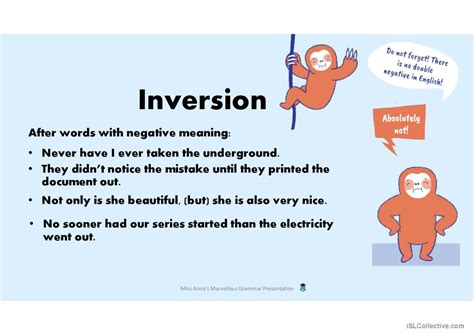 Inversion Presentation Gramma English Esl Powerpoints