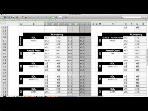 Personal Training Program Template Excel