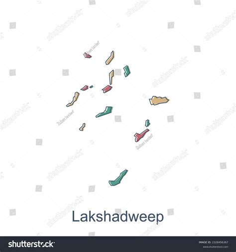 Lakshadweep Map Vector Illustration With Line Royalty Free Stock