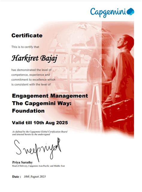Harkiret Harry Singh On Linkedin Elated To Have Received The Capgemini Foundation Level