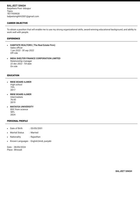 Baljeet Singh On Linkedin Dear Hiring Team And Hr Team I Am Looking For An Opportunity To Join An