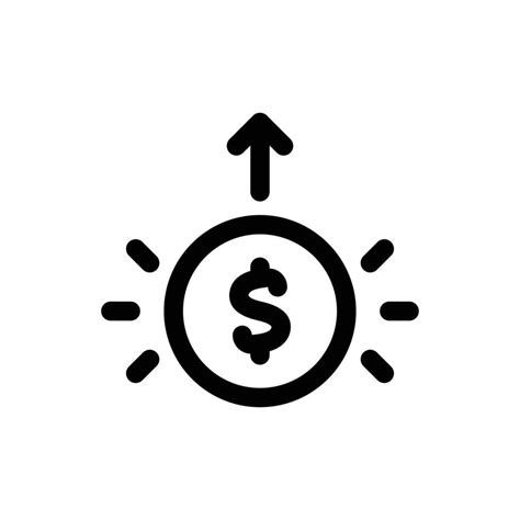 Simple Revenue Increase Line Icon Isolated On A White Background