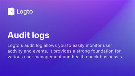 Audit Logs Logto Docs