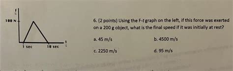 Solved Points Using The F T Graph On The Left If Chegg Com
