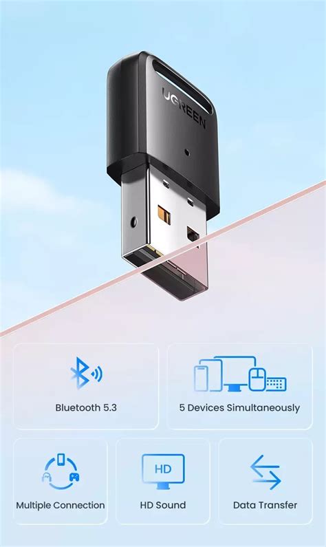 Адаптер Bluetooth 5 3 Usb приемник передатчик для ПК ноутбука колонок мишки наушников