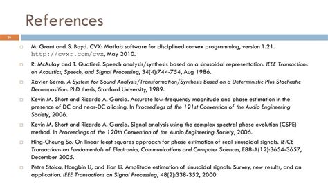 Ppt Convex Optimization In Sinusoidal Modeling For Audio Signal Processing Powerpoint