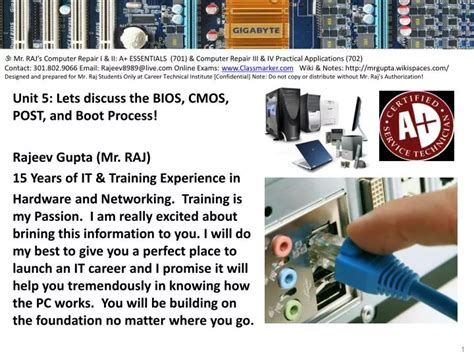 PPT Unit Lets Discuss The BIOS CMOS POST And Boot Process Rajeev Gupta Mr RAJ