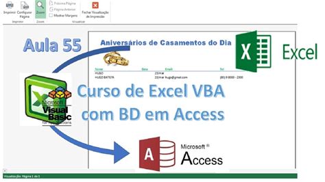 Curso De Excel Com Conexão Com Banco De Dados Access Do Zero Aula 55 Programador Excel Vba