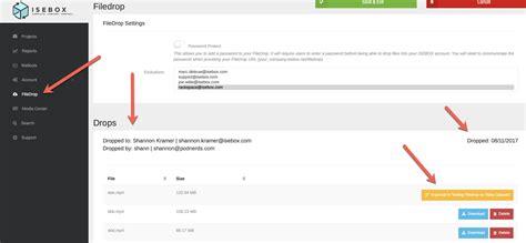 Using Filedrop ISEBOX