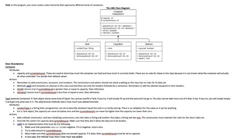 solved task in this program you must create a class