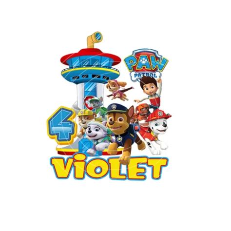 Paw Patrol Congratulations Violet On Your Th Birthday Digital File Giftcustom