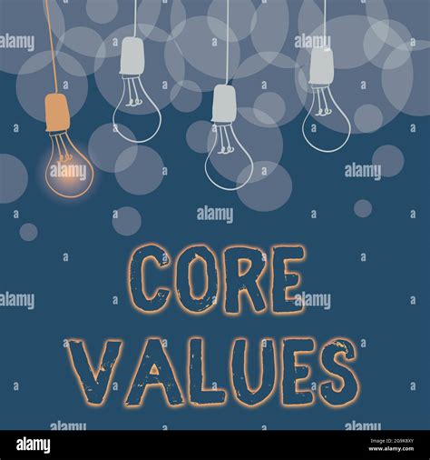 Conceptual Caption Core Values Business Concept Principles Which Guide And Determine What Is