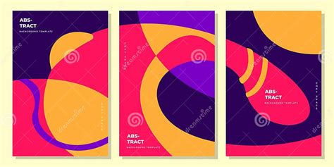 Colorful Abstract Shape Background Template Copy Space Design Set With Flat Style Vector Stock