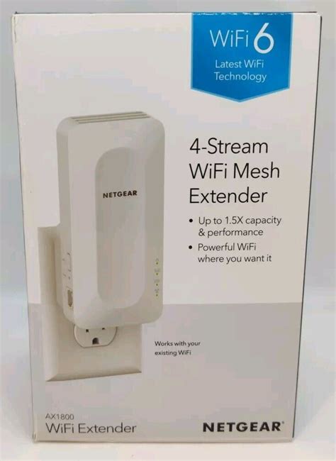 Used Netgear Eax15 100nas Ax1800 4 Stream Dual Band Wi Fi Mesh Extender Wifi 6 Ubb Threads