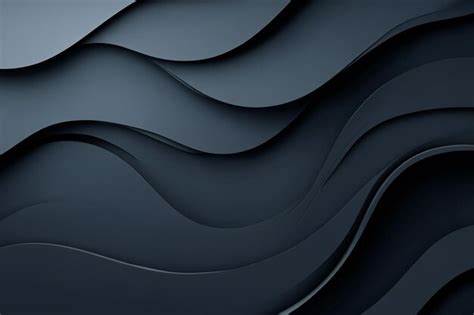 Elegant Dark Abstract Waves With Smooth Curves And Fluid Gradient Aesthetic Minimalist
