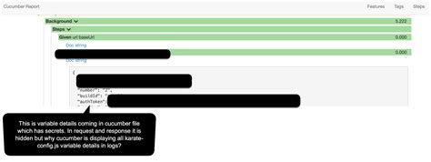 How To Hide Karate Configjs Data Coming In Cucumber Report Stack