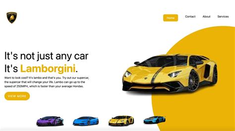 Lamborghini Landing Page With Html Css Tailwind Css And Javascript Youtube