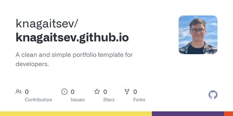 GitHub Knagaitsev Knagaitsev Github Io A Clean And Simple Portfolio Template For Developers