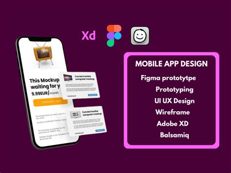 ux ui design and interactive clickable prototype in figma adobe xd